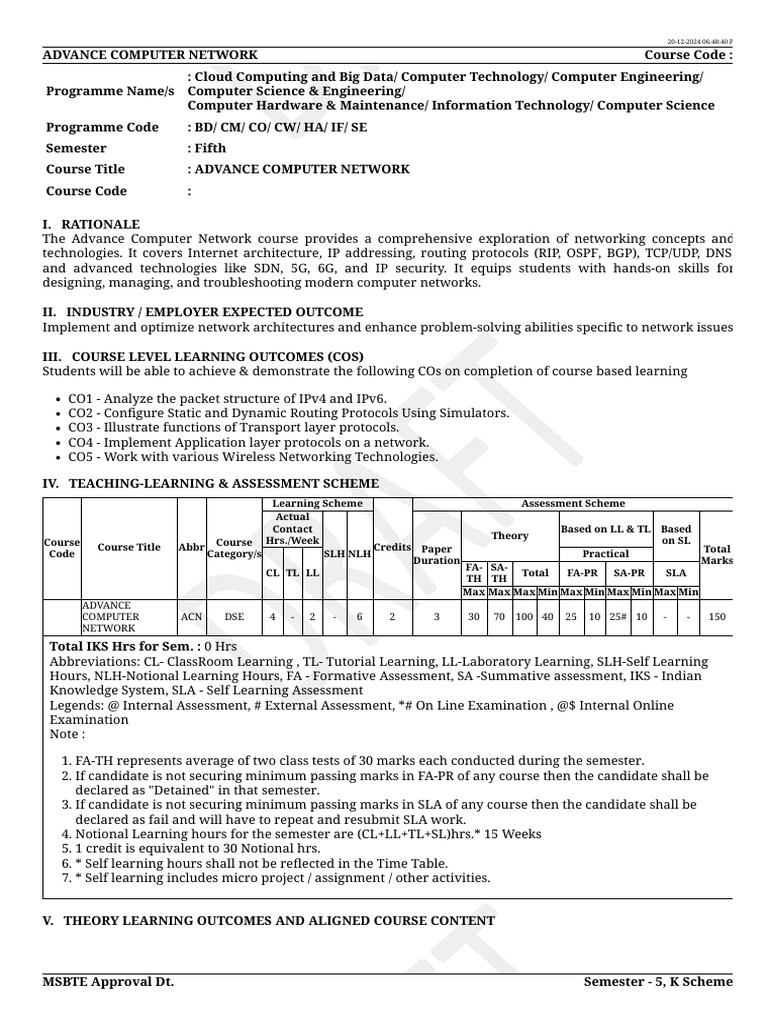 Advance Computer Network | PDF | Computer Network | I Pv6