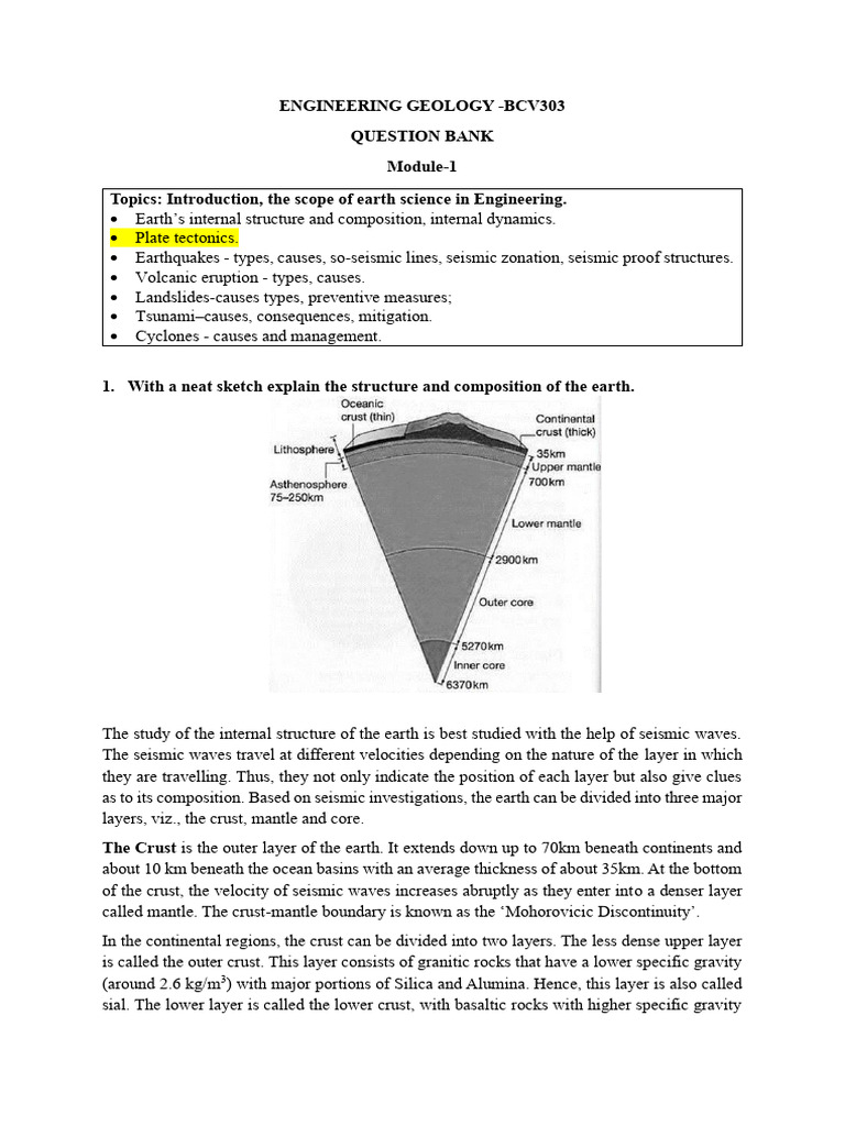 Engineering Geology Question Bank | PDF | Rock (Geology) | Igneous Rock