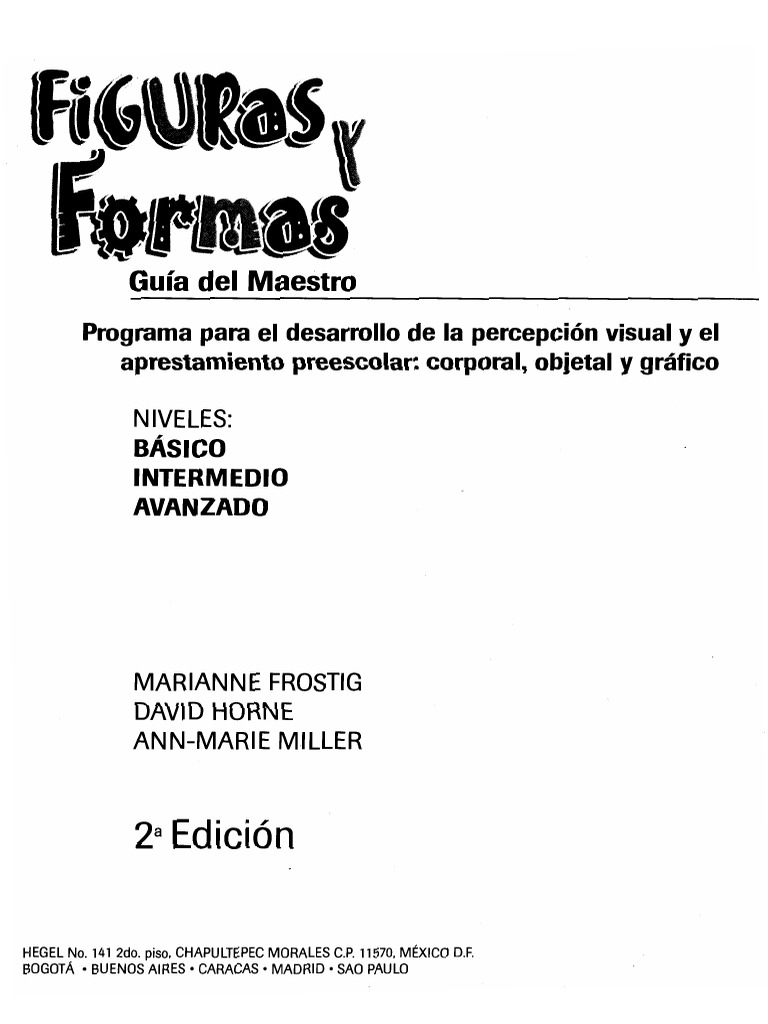 Marianne Frostig Figuras y Formas Guía Del Maestro | PDF