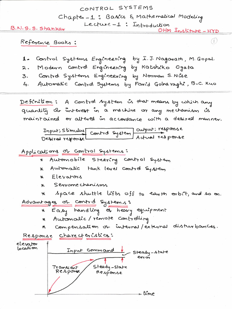 OHM - Control Systems Notes | PDF