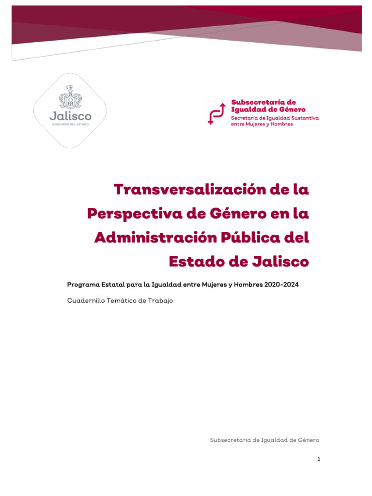 Cuadernillo Transversalidad VF 0 | PDF | Igualdad de género | Estudios de género