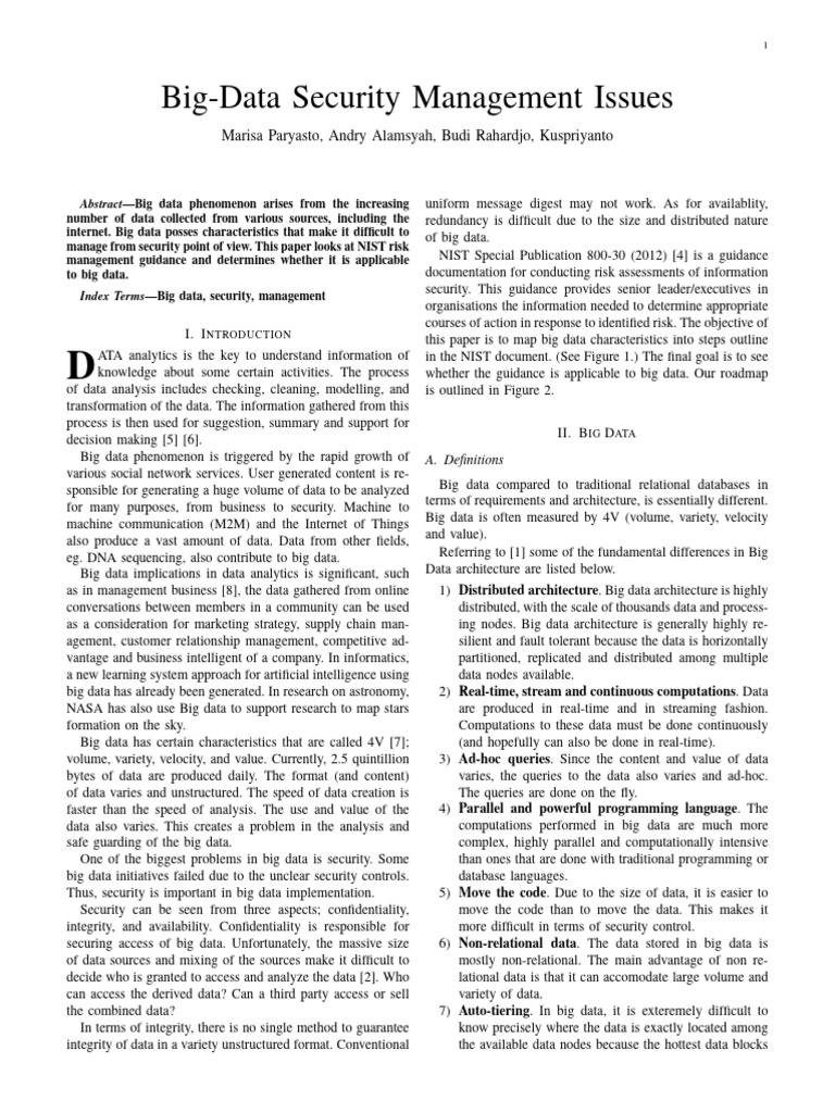 Big Data Security Management Challenges | PDF | Big Data | Data