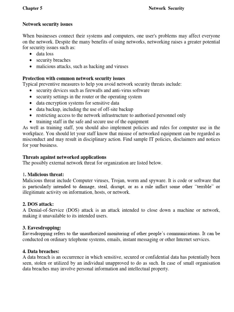 Chapter 5 Network Security Network Secur | PDF | Firewall (Computing) | Security