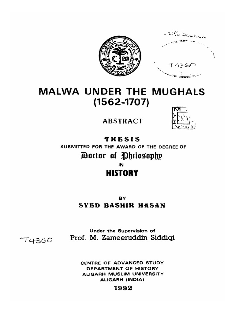 Malwa Under The Mughals Syed Bashir Hasan Pdf