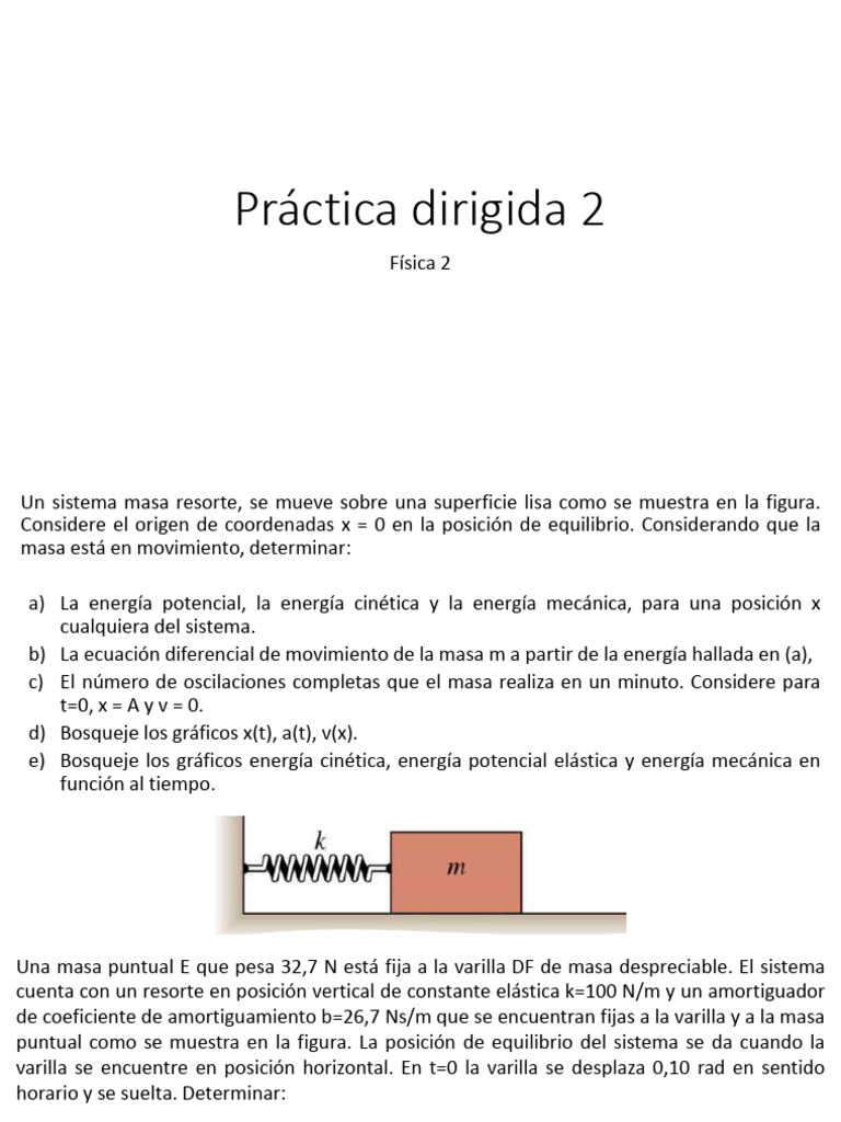 Práctica Dirigida 2: Física 2 | PDF