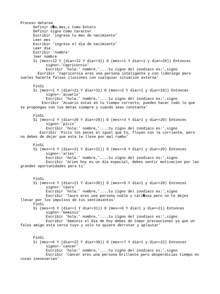 ACT Signos Zoodiacales Programacion .PSC | PDF