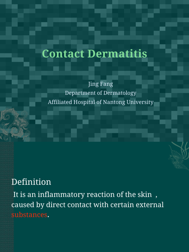 Understanding Contact Dermatitis | PDF | Skin | Clinical Medicine