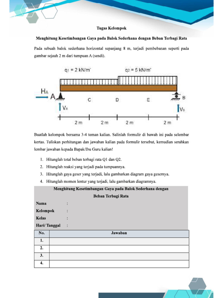 LKPD 04- Tugas Kelompok - Perhitungan Statistika Bangunan | PDF LKPD 04- Tugas Kelompok - Perhitungan Statistika Bangunan | PDF