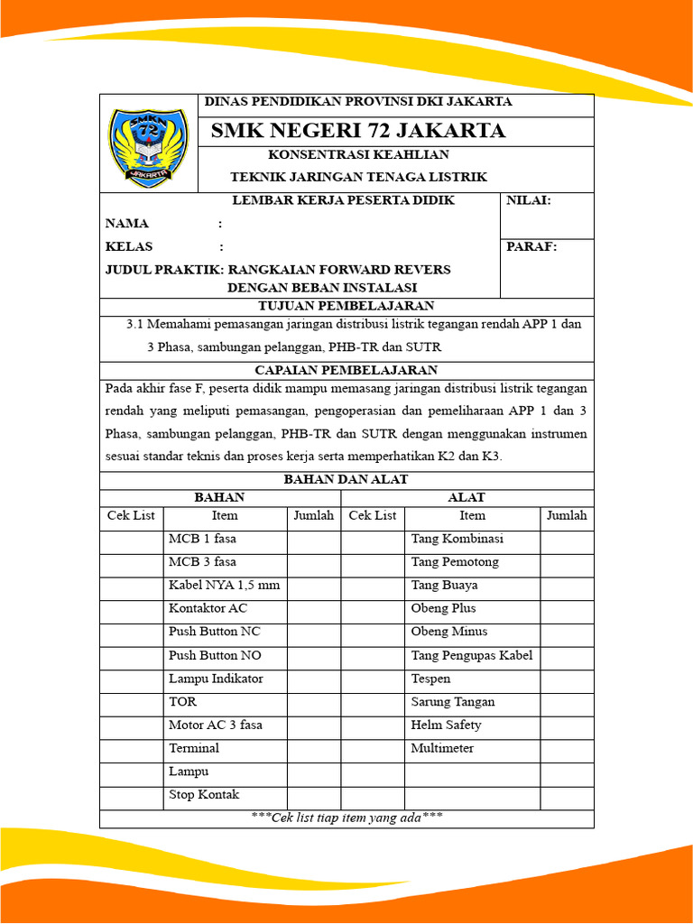 LKPD FORWARD REVERS DAN BEBAN LAMPU PT 2 | PDF