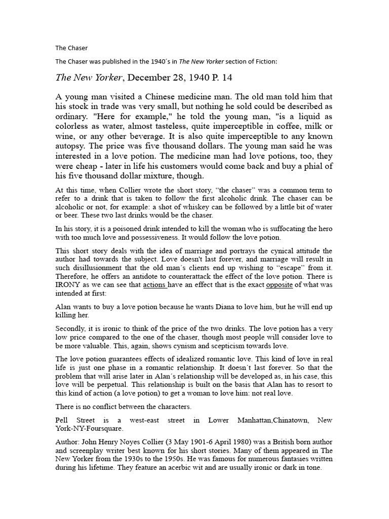 The Chaser: Love Potion Irony | PDF | Drink