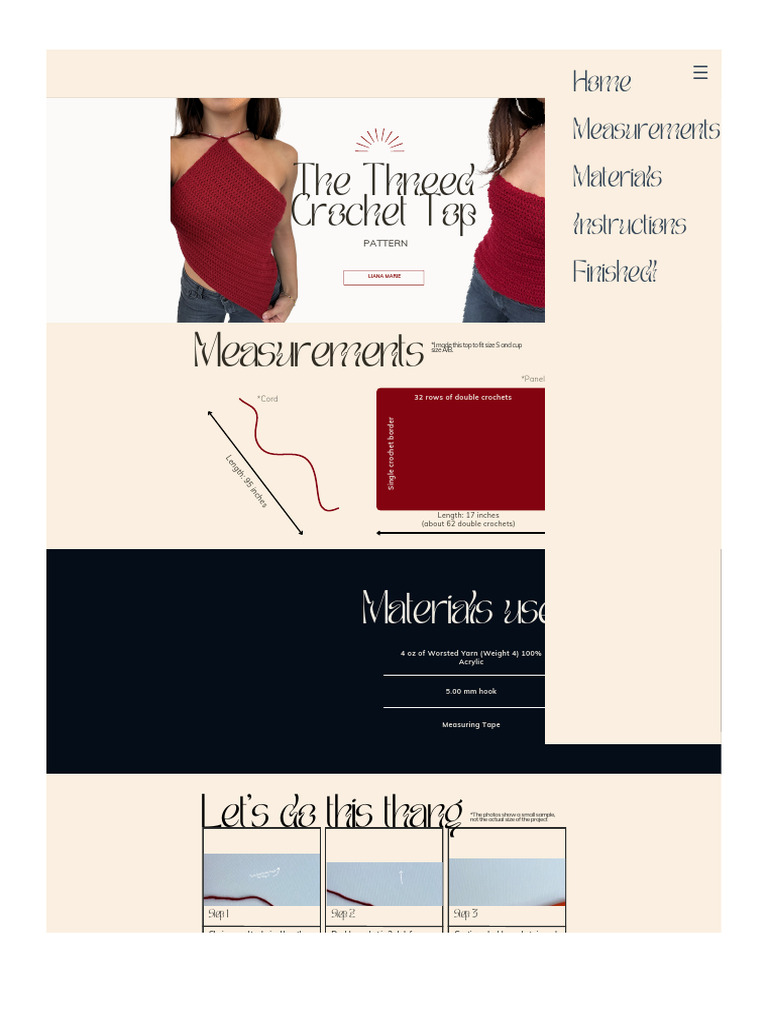 The Thneed Crochet Top Pattern - Liana Marie | PDF | Crochet | Crafts