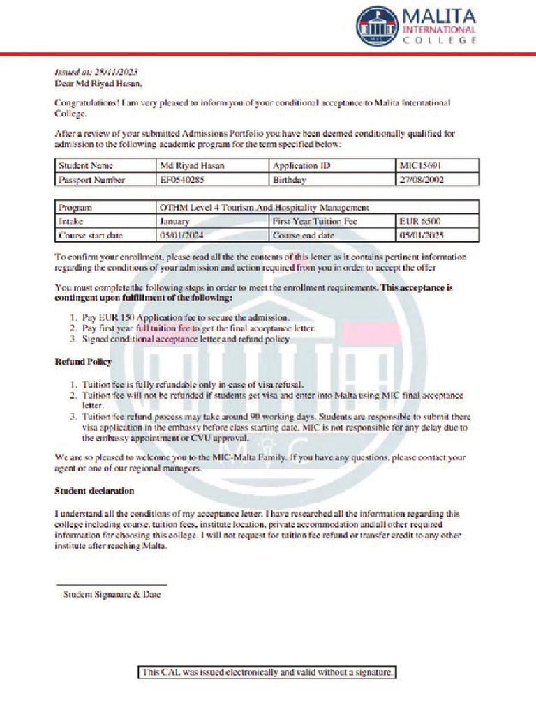 Offer Letter PDF | PDF