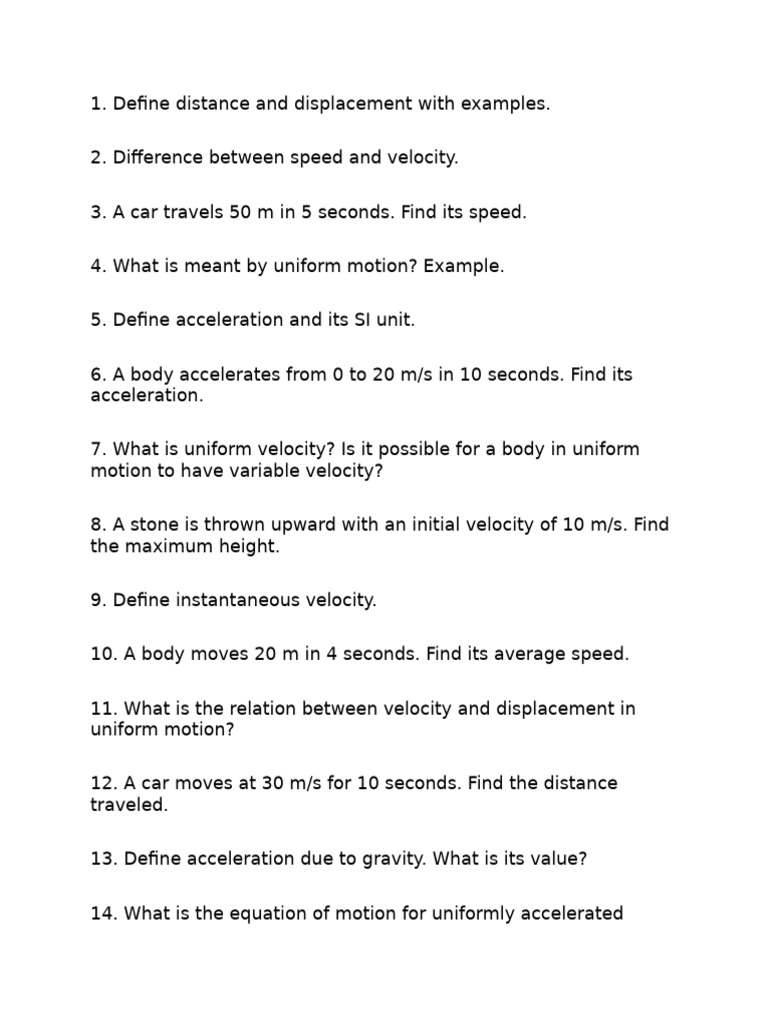 Define Distance and Displac | PDF