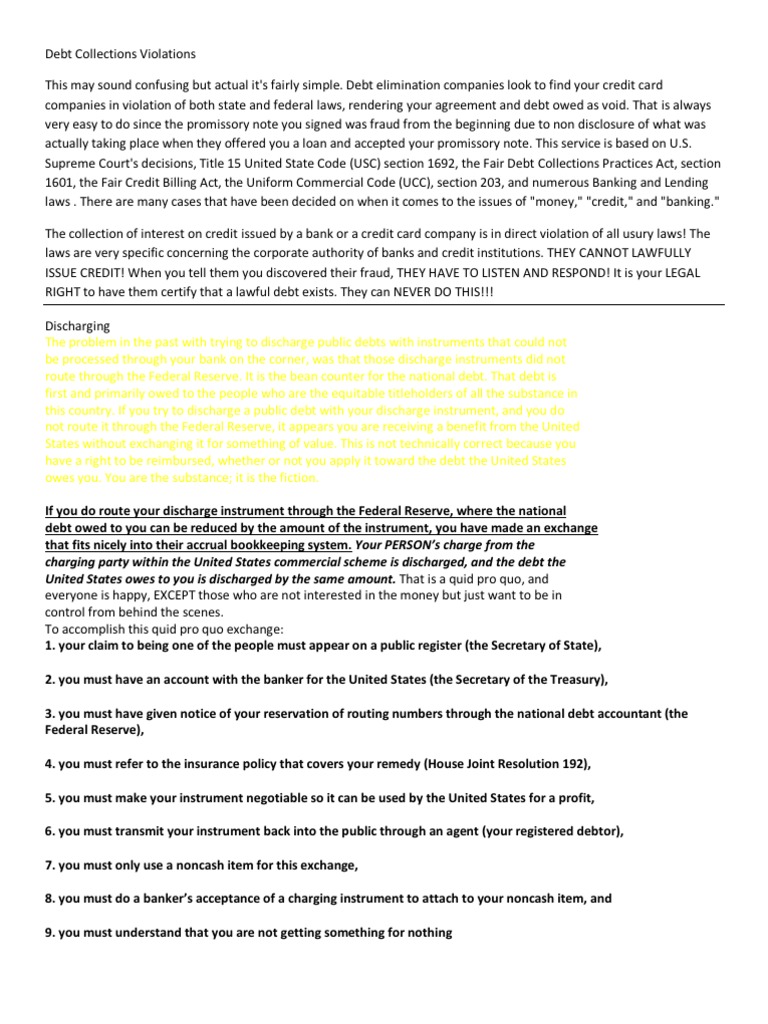 Steps To Discharging Debt Collections | PDF | Debt | Cheque