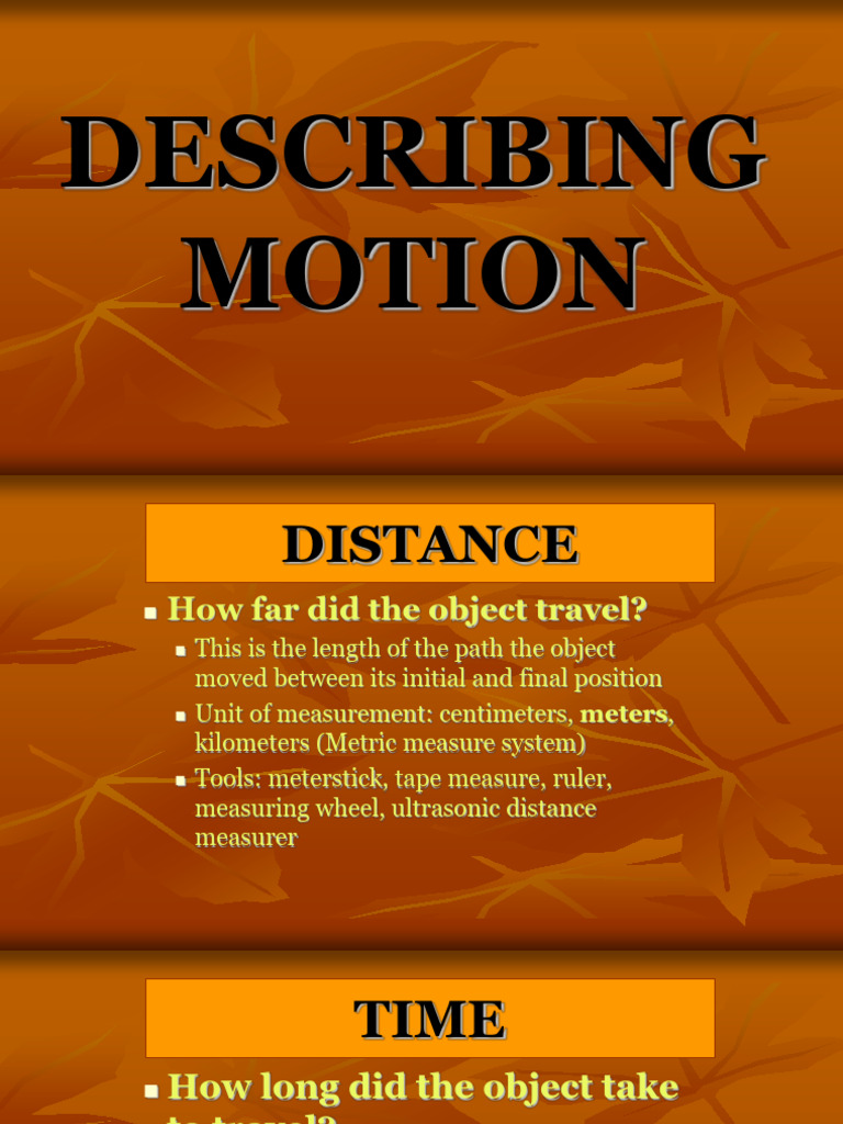 Describing Motion | PDF