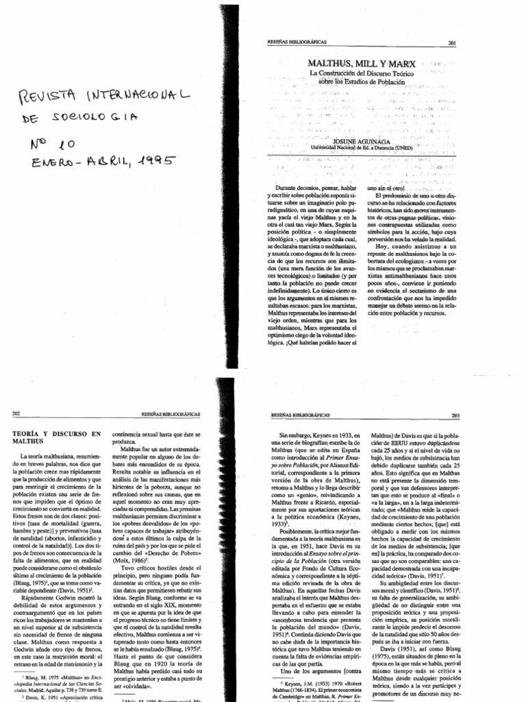 Malthus, Mill y Marx (Aguinaga) Tema 2.2 | PDF | Karl Marx | Educación ...