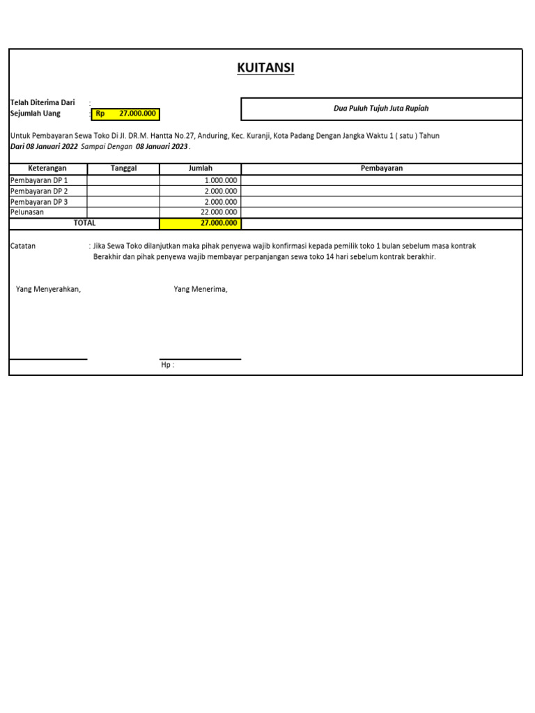 Contoh Kwitansi | PDF