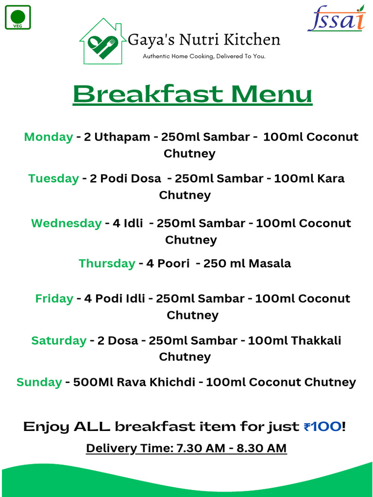 Menu - Gaya's Nutri Kitchen | PDF | Chutney | Food And Drink