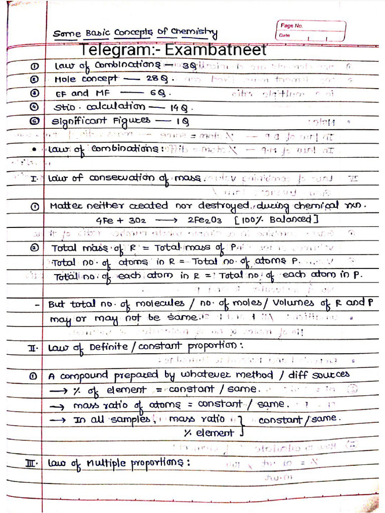Some Basic Concepts of Chemistry | PDF