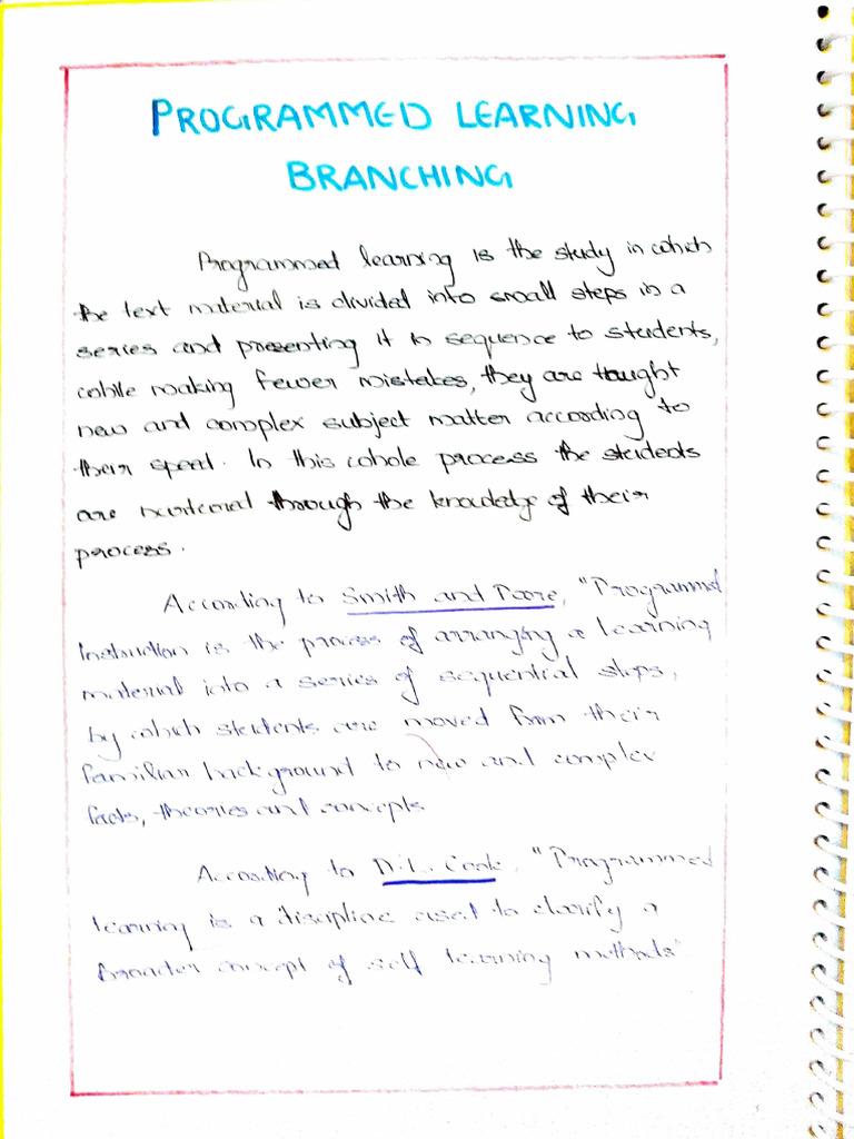 Programmed learning branching | PDF