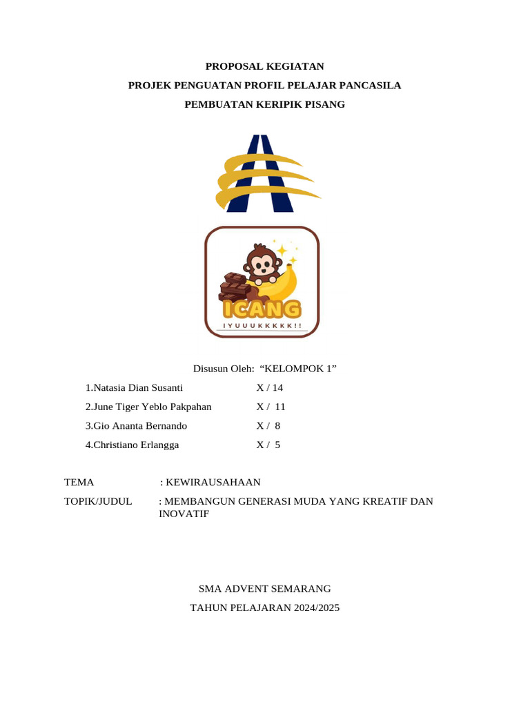 Proposal Kegiatan P5 - Kelompok Offline 1 | PDF