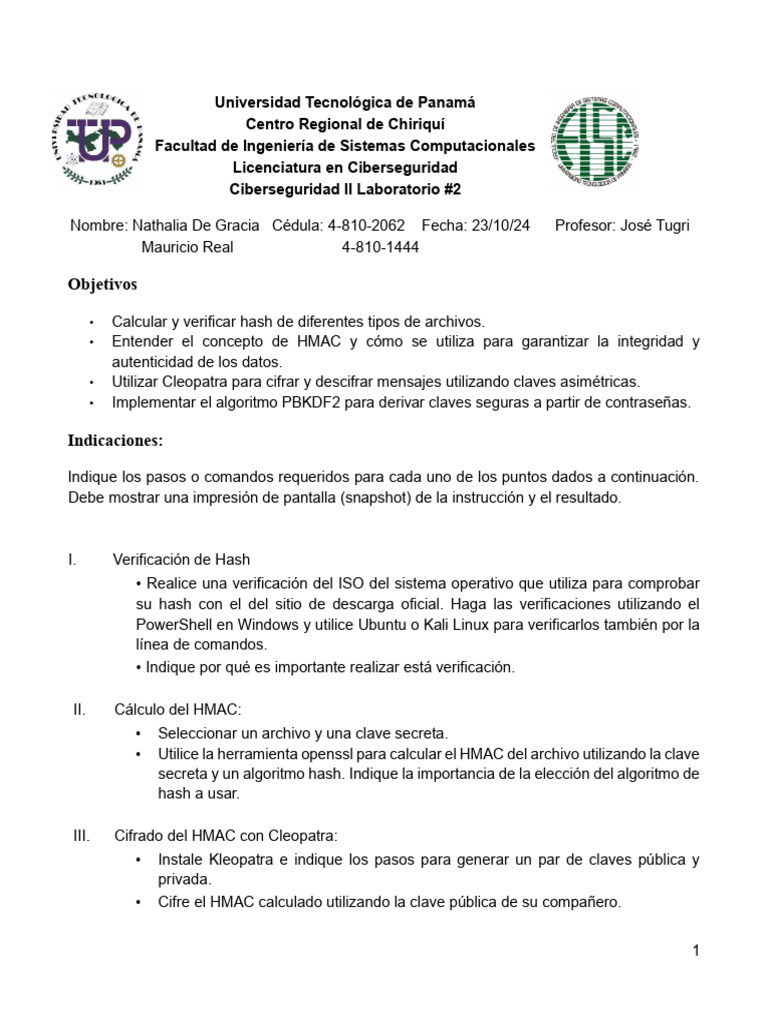 Laboratorio de Ciberseguridad: Hash, HMAC y PBKDF2 | PDF | Clave (criptografía) | Cifrado