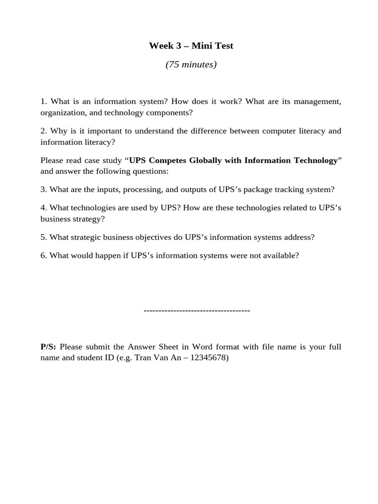 Week 3 -Mini Test | PDF
