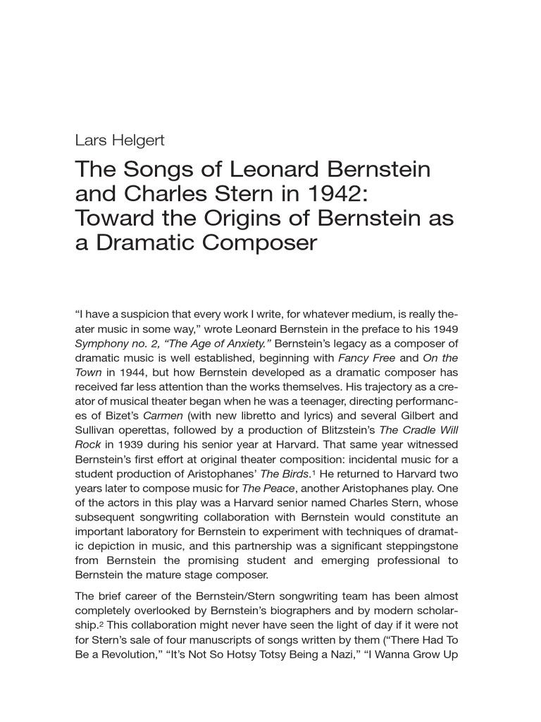 The Songs of Leonard Bernstein | PDF