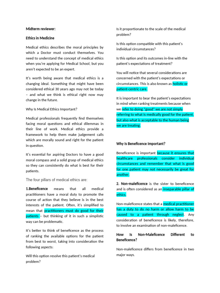 Gec7 Reviewer Midterm 1 | PDF | Medical Ethics | Autonomy Gec7 Reviewer Midterm 1 | PDF | Medical Ethics | Autonomy