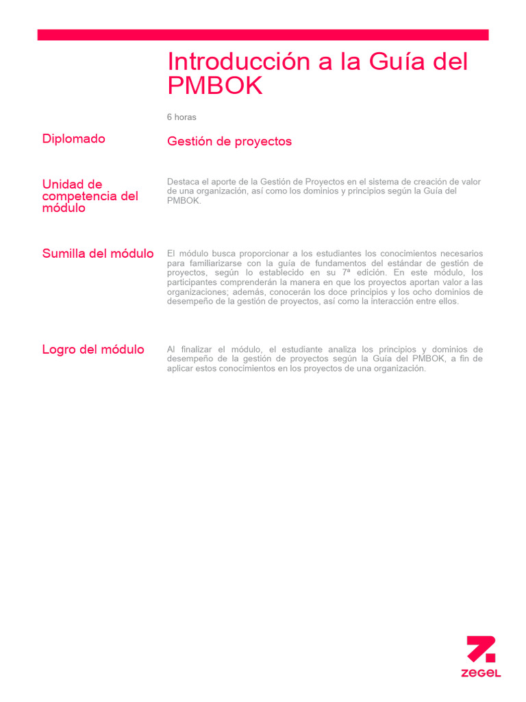Silabo - MODULO 1 | PDF | Gestión de proyectos | Business