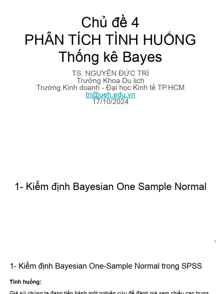 Chủ Đề 4 PHÂN TÍCH TÌNH HUỐNG - Bayesian Statistics | PDF