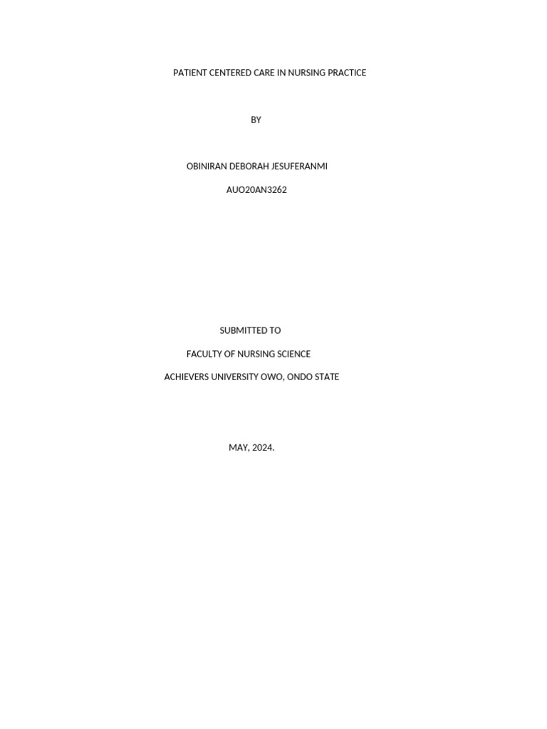 Patient centere-WPS Office | PDF | Nursing | Health Care