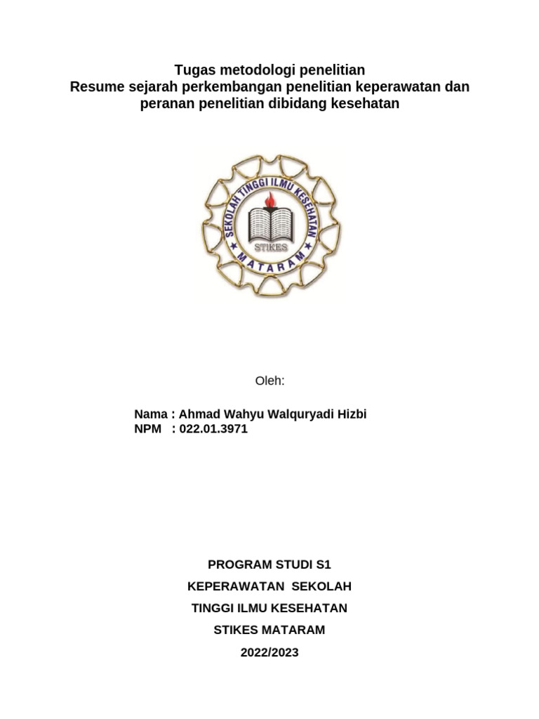 Tugas Metodologi Penelitian | PDF