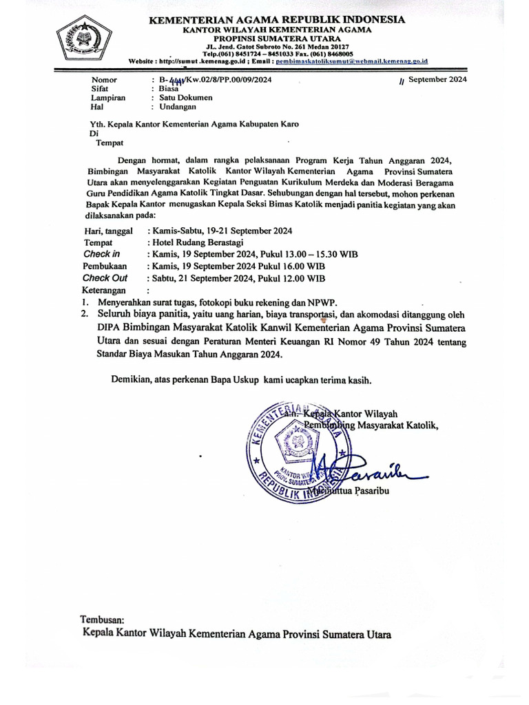 Surat Undangan Karo | PDF