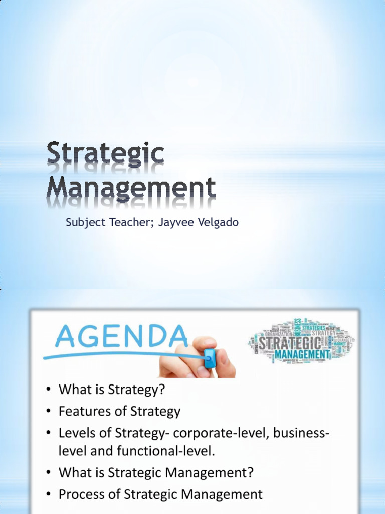 Strategic Management Basics | PDF