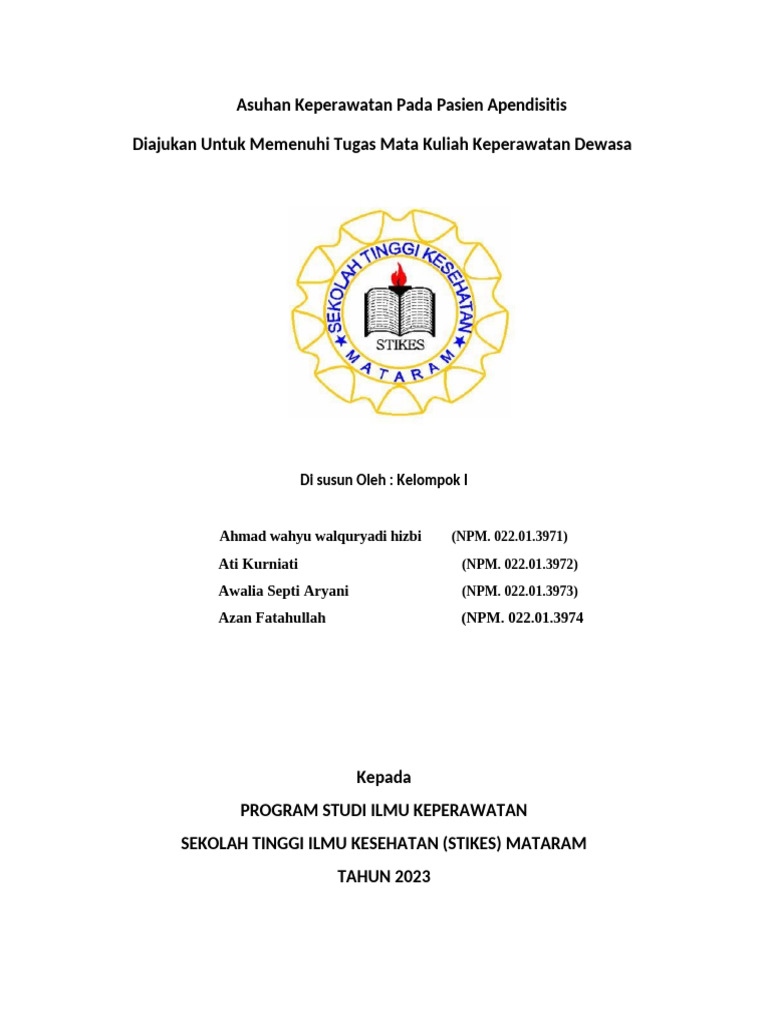 Askep Apendisitis | PDF