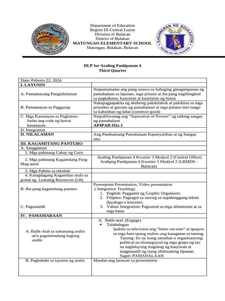 DLP AP Q3 OBSERVATION | PDF