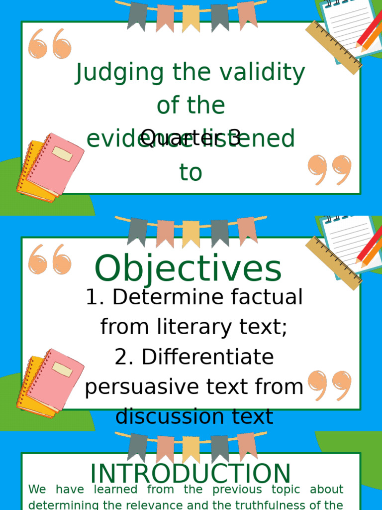 Judging The Validity | PDF | Argument | Reason