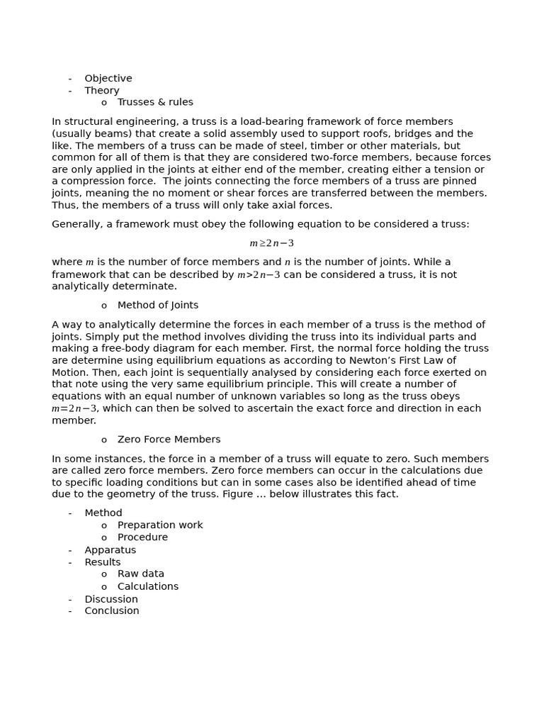 Lab Report Engineering Mechanics | PDF | Truss | Force