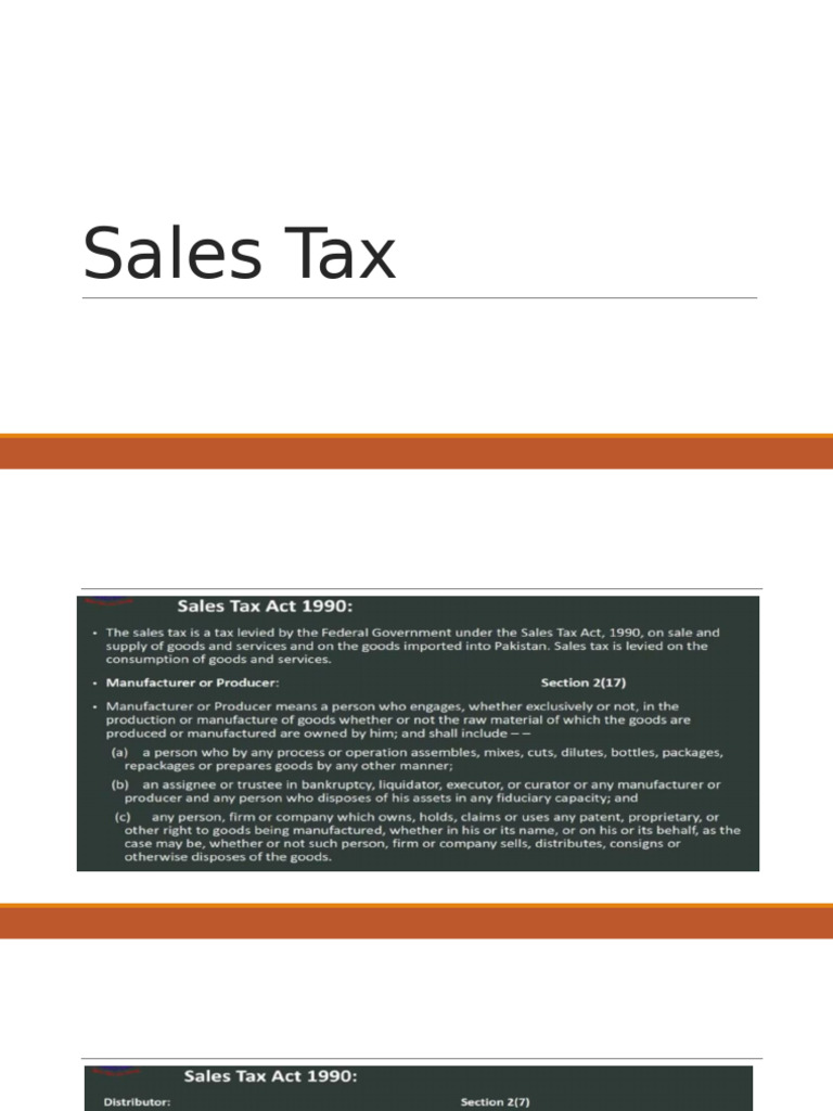 Lecture 6 Sales - Tax | PDF