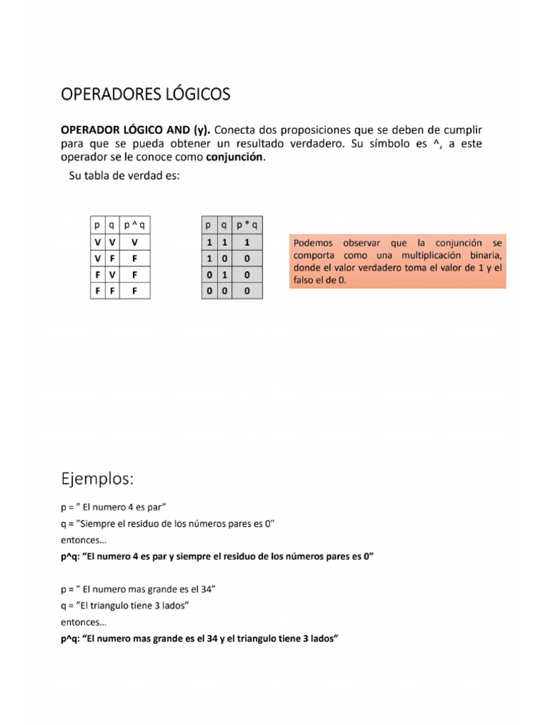 Unidad III. Operadores lógicos | PDF