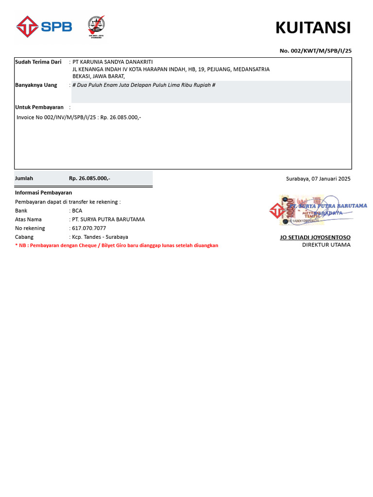 002 Karunia BHN 002 | PDF