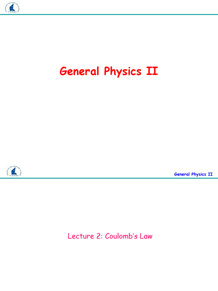 Lecture 2 - Coulomb's Law | PDF | Physics | Electrostatics