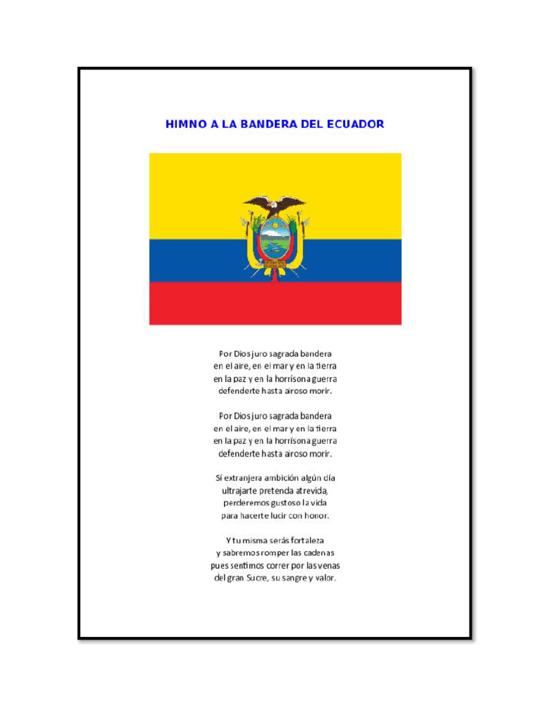 Himno A La Bandera | PDF