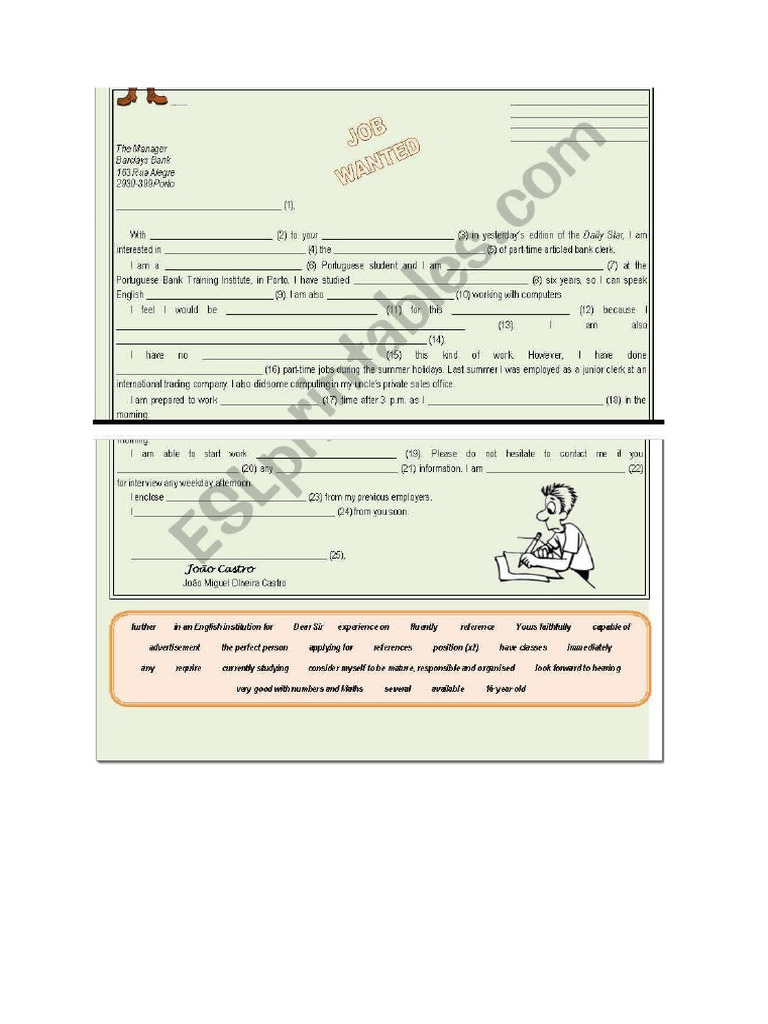 Aplication Part Fill in The Gaps | PDF