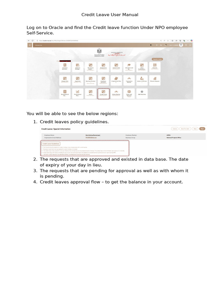 Credit Leave User Manual Guide | PDF