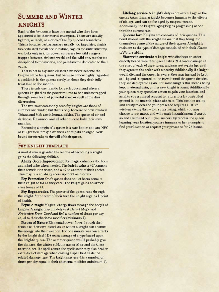 Fey Knight | PDF