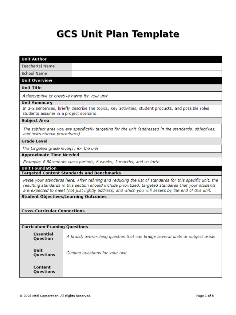 Educator's Unit Planning Guide | PDF | Lesson Plan | Internet