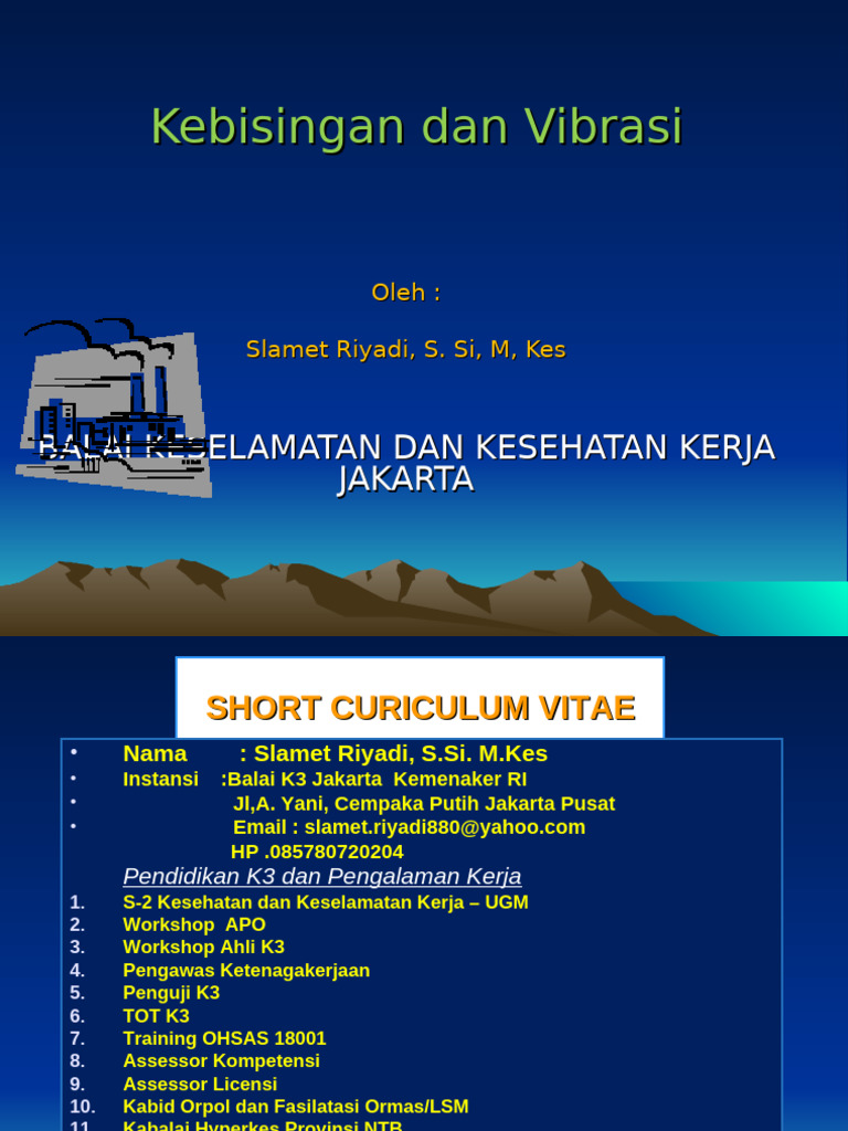 SLAMET RYADI - Kebisingan dan Vibrasi | PDF