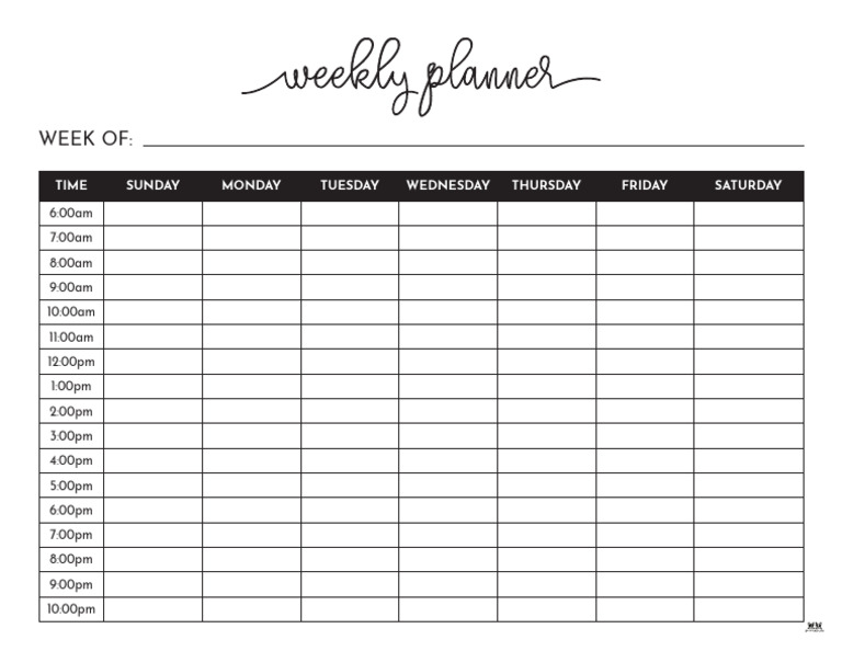 Printable Weekly Planners Calendars 12 | PDF